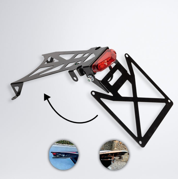 Retractable License Plate Holder Black